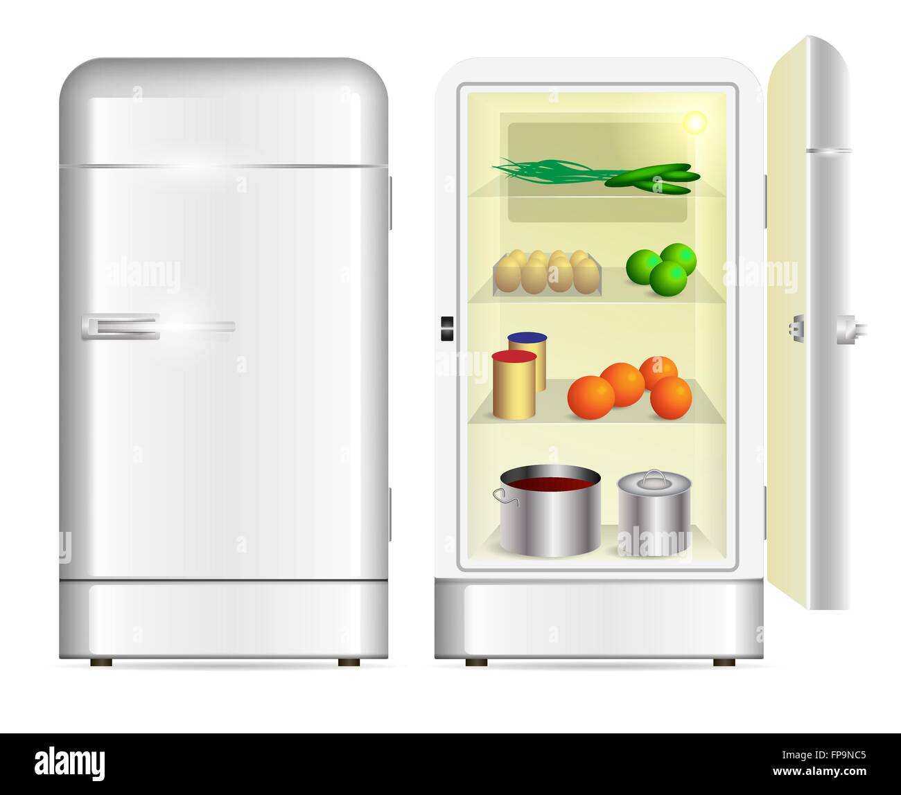 Refrigerator food in storage Stock Vector Images - Alamy