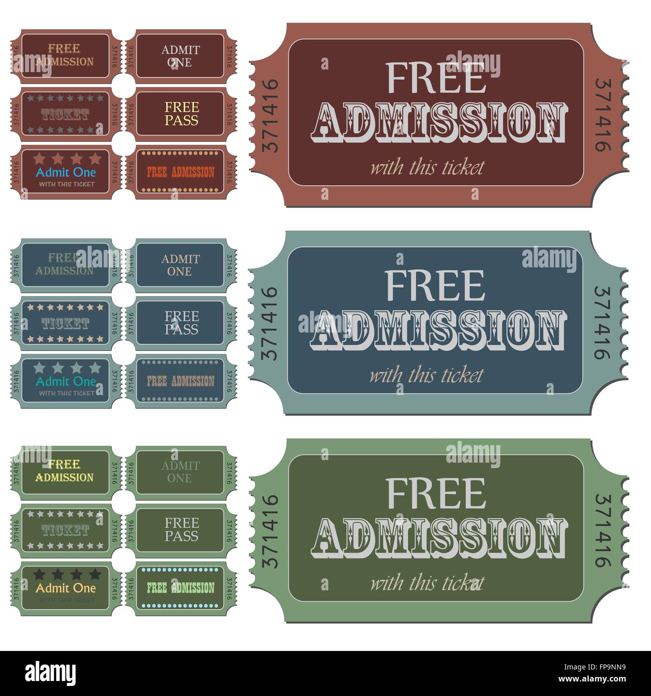 Image of various admission tickets Stock Vector Image & Art - Alamy