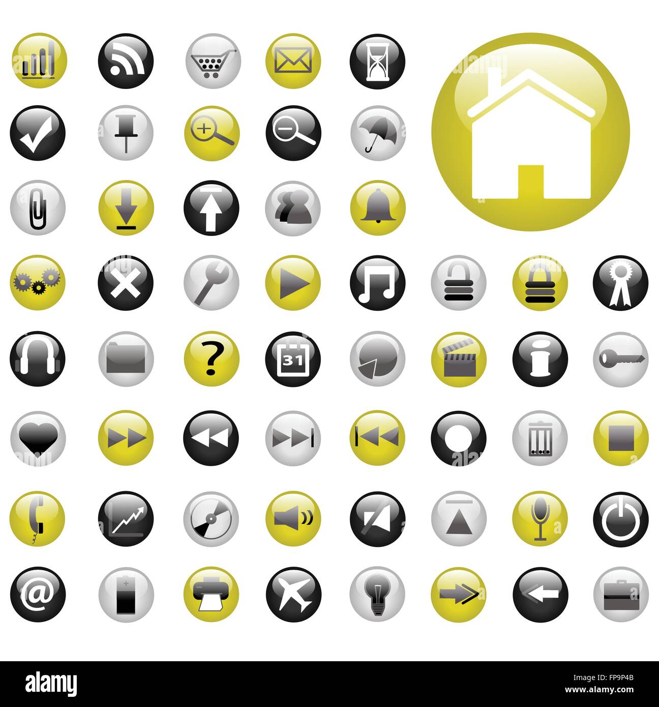 Yellow and Black Web Buttons Stock Vector Image & Art - Alamy