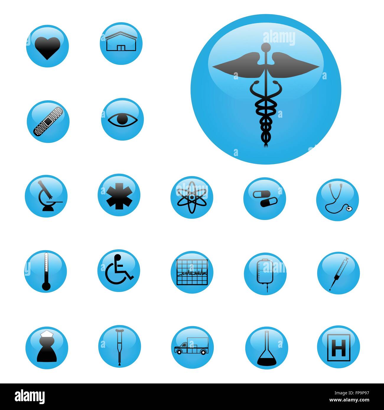Blue Medical Buttons Stock Vector Image & Art - Alamy