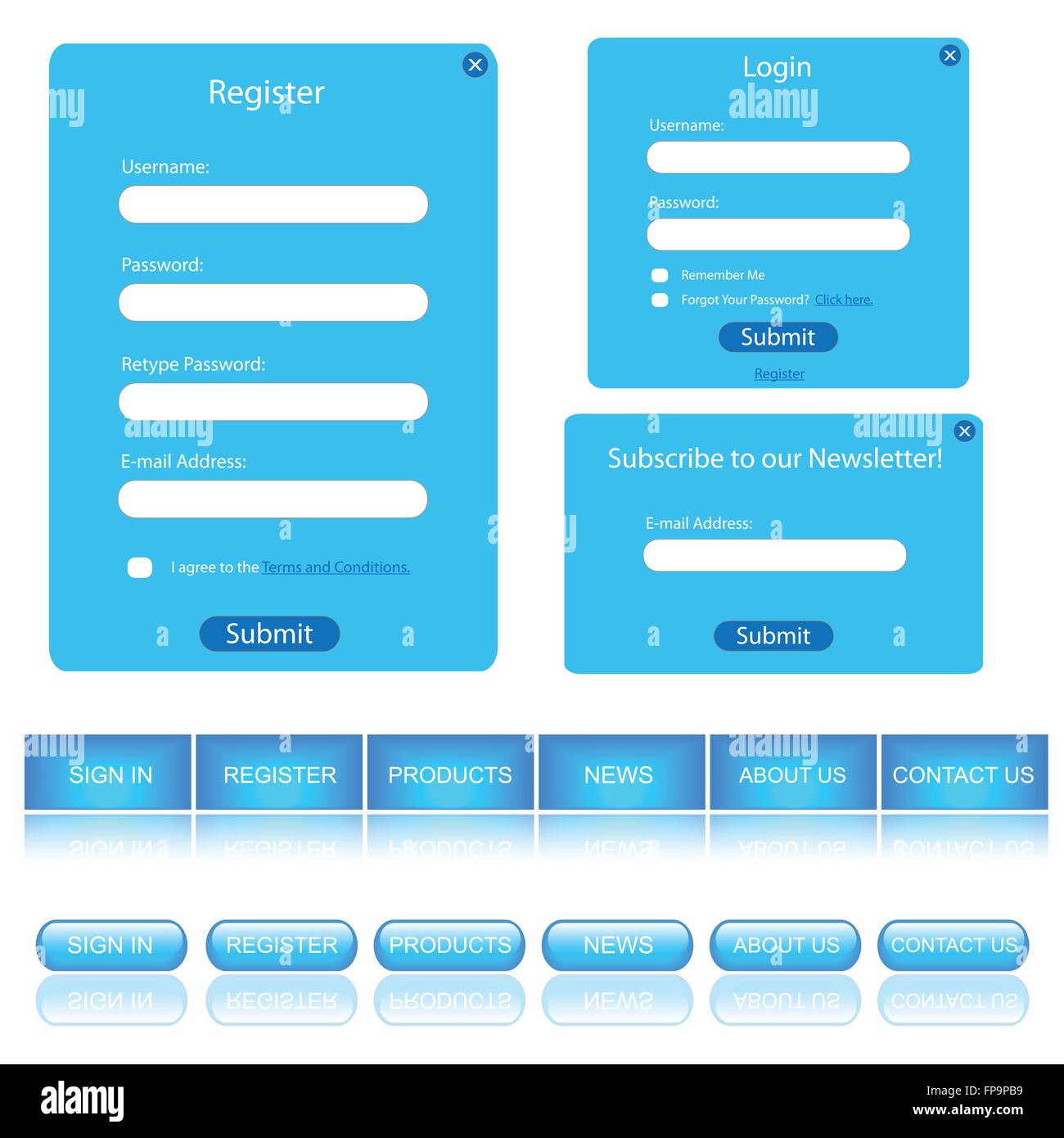 Blue Web Template Stock Vector Image & Art - Alamy