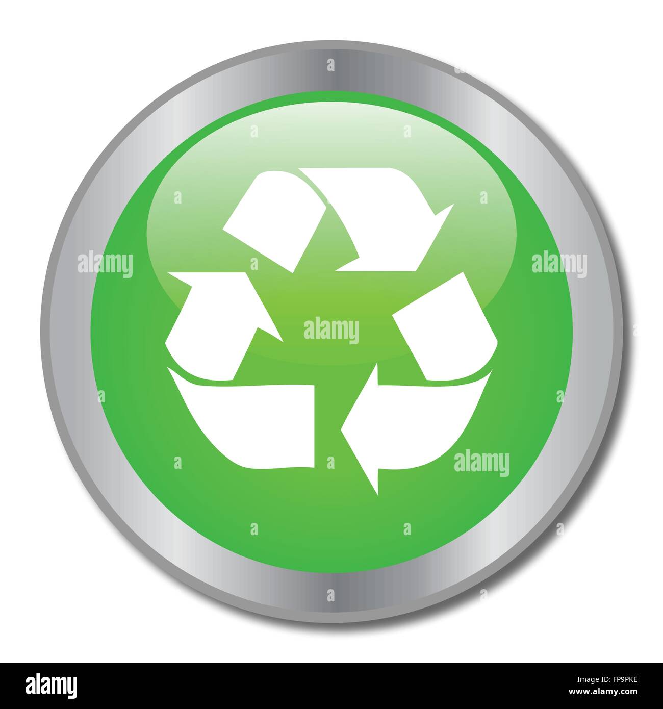 Green Recycle Button Stock Vector Image & Art - Alamy