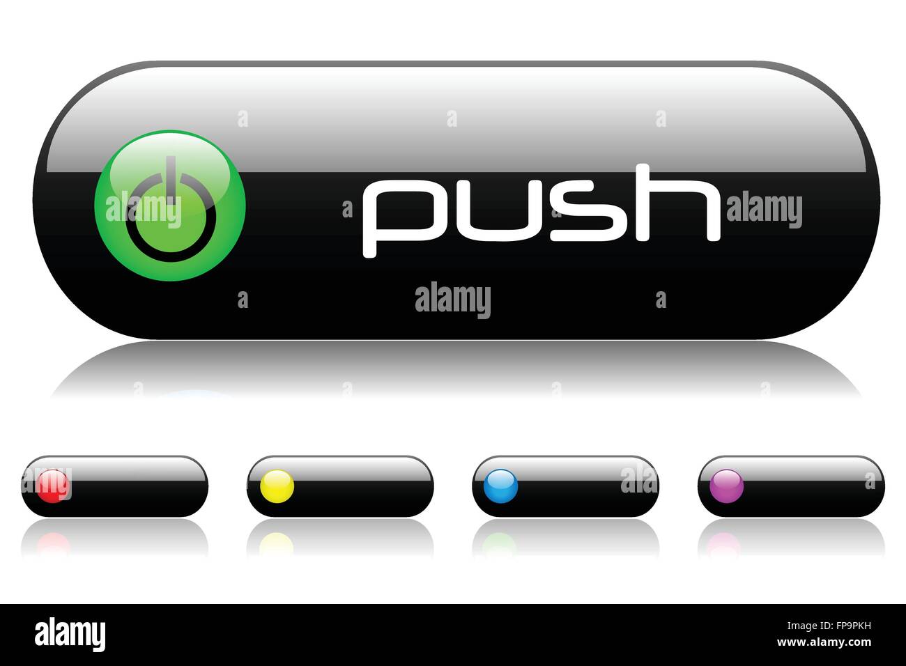 Black plastic buttons Stock Vector Images - Alamy