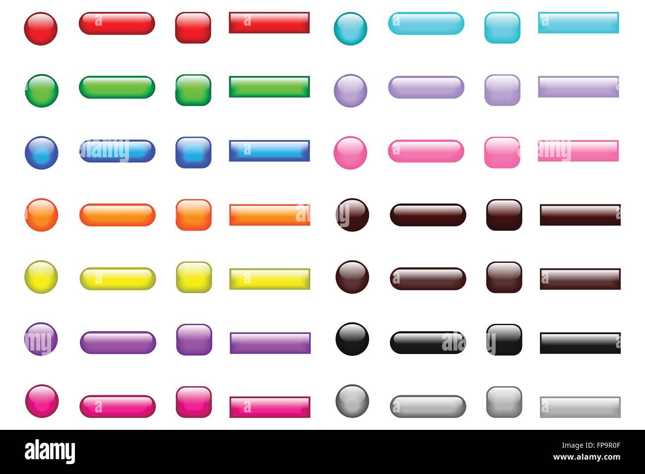 Colorful Web Buttons Stock Vector Image & Art - Alamy