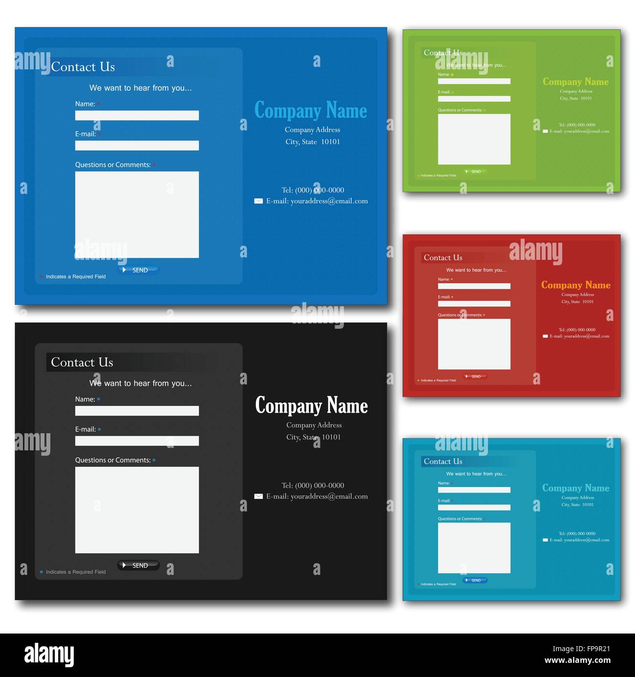 Colorful contact web forms Stock Vector Image & Art - Alamy