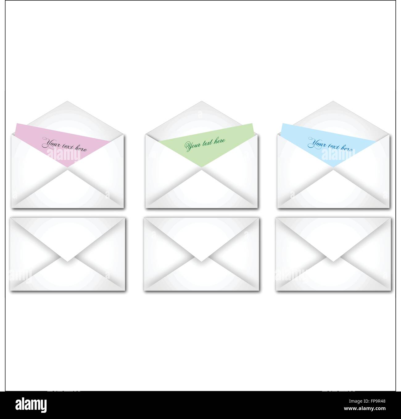Image of various colorful envelopes with editable text Stock Vector ...