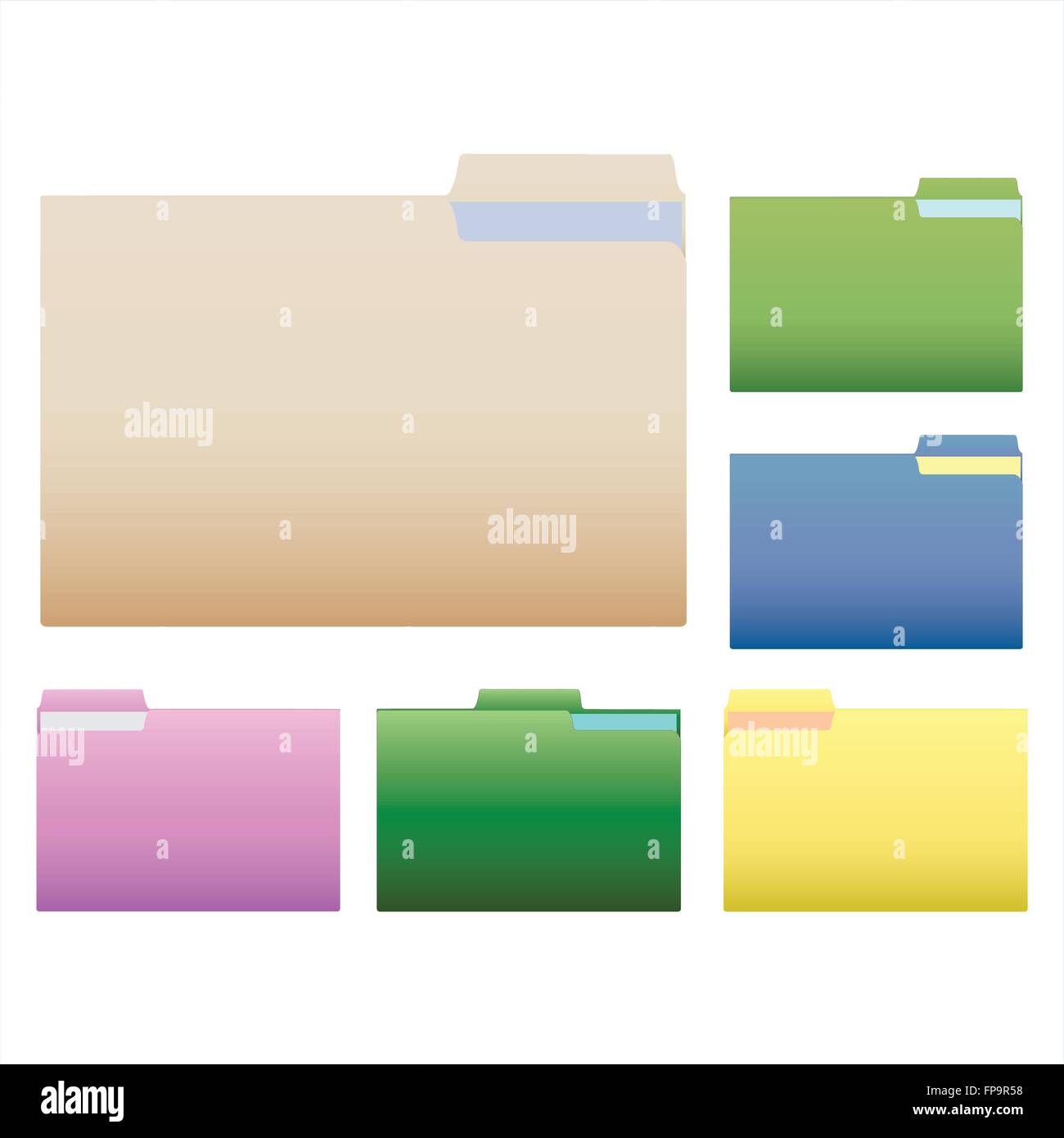 Image of various colorful folders isolated on a white background Stock ...