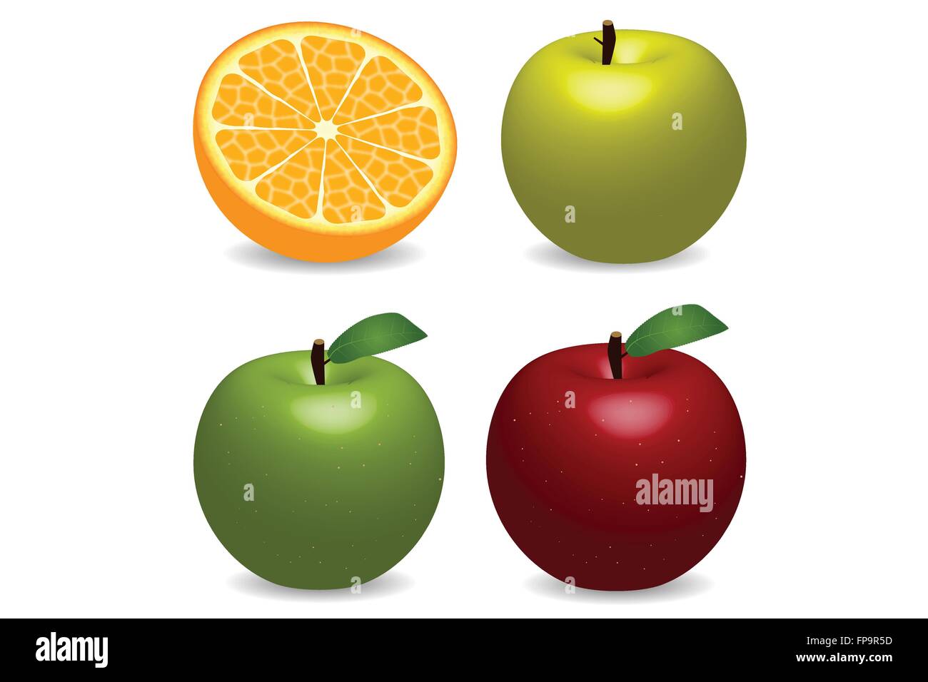 Red apples on orange Stock Vector Images - Alamy