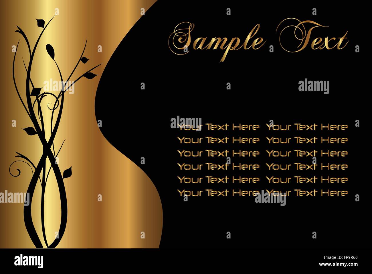 Gold Sample Text Background Stock Vector Image & Art - Alamy