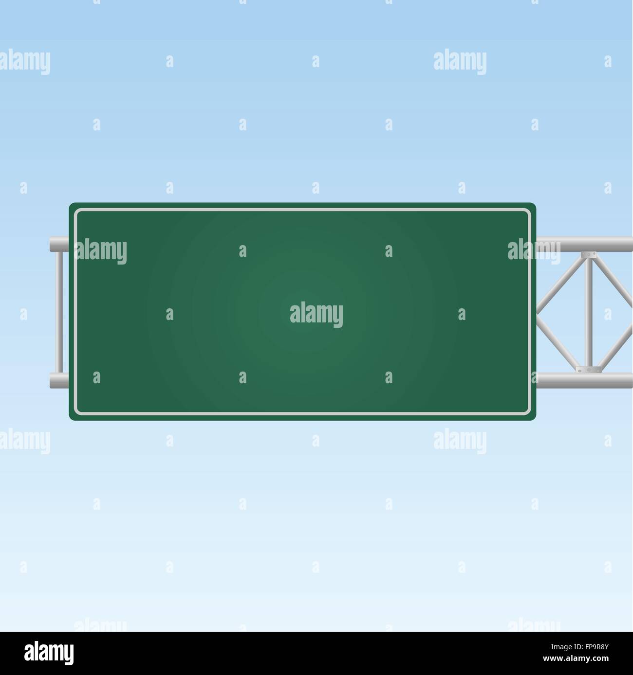 Image of a blank green highway sign against a sky background Stock ...