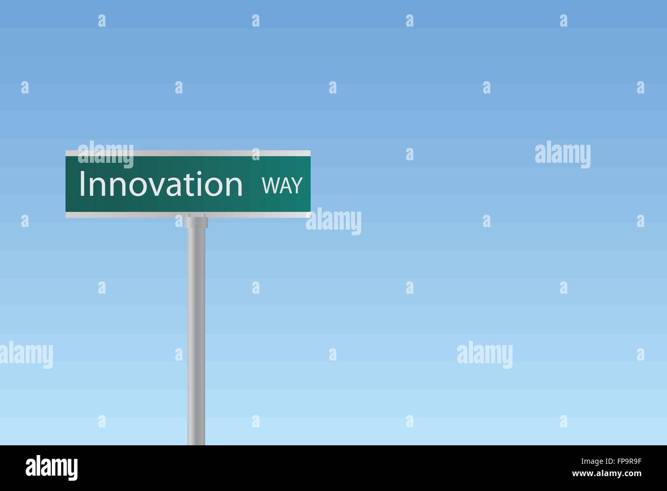Image of a street sign to Innovation with a blue sky background Stock ...