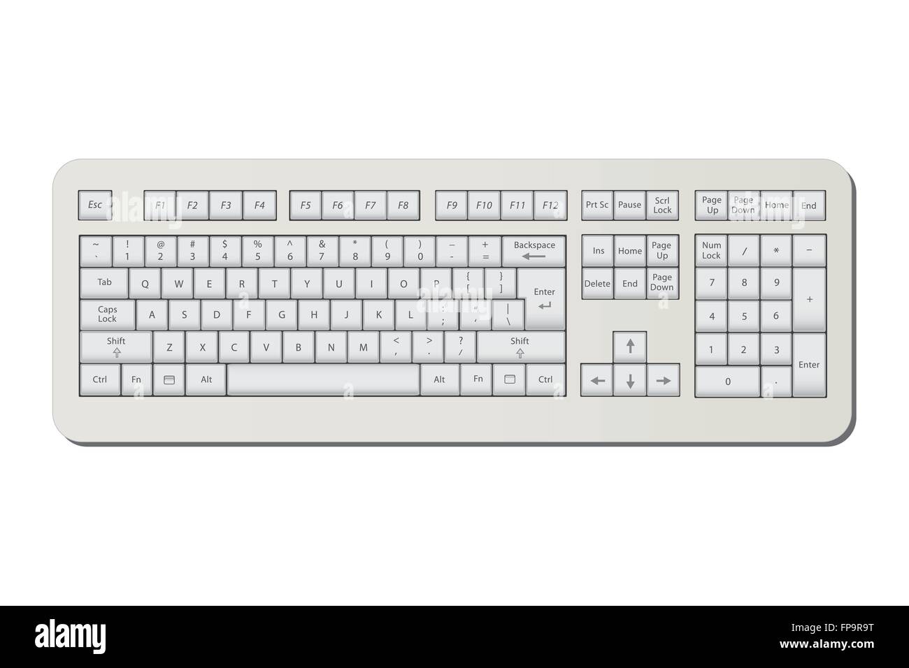 Image of a keyboard isolated on a white background Stock Vector Image ...