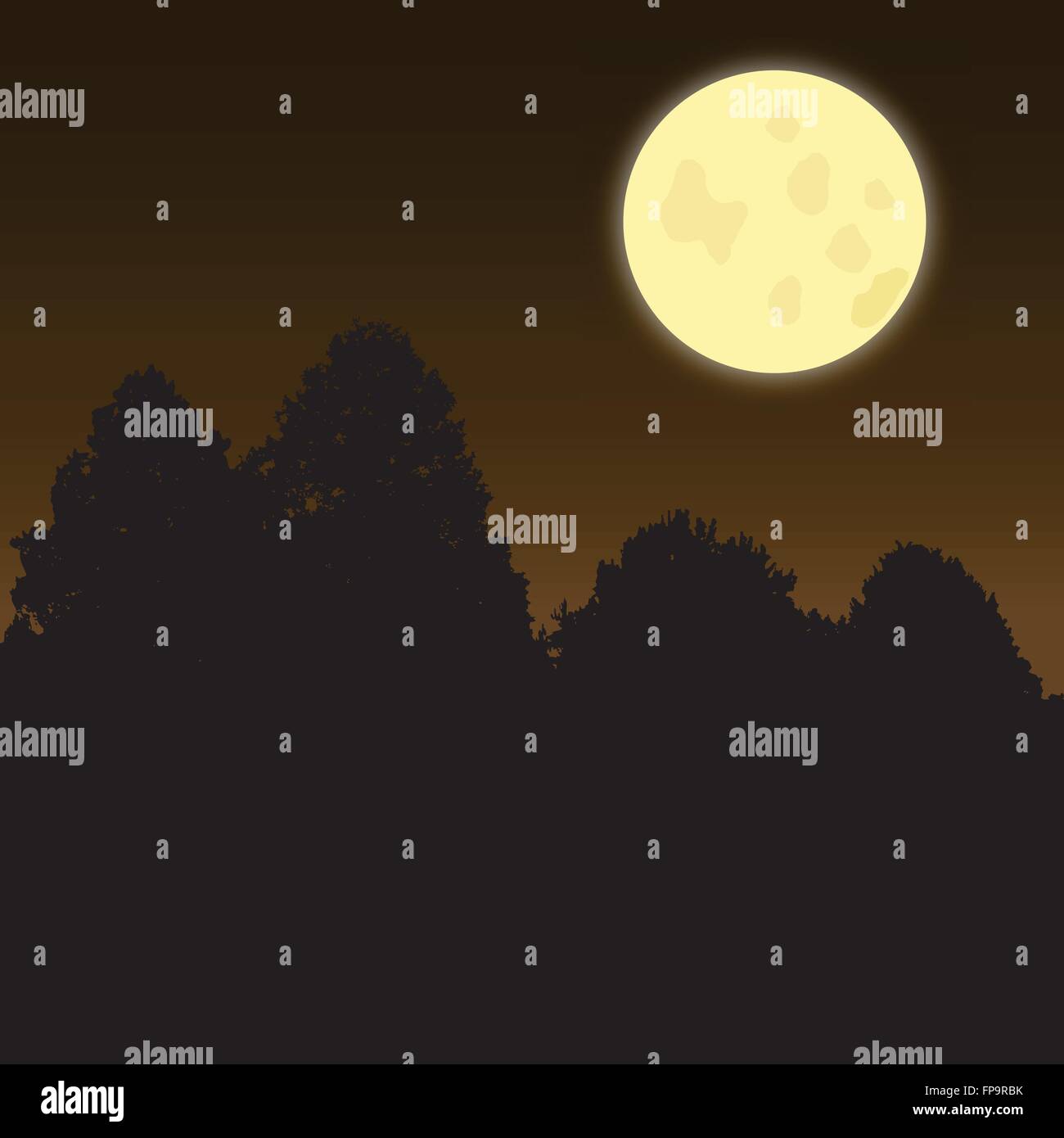 Silhouette twilight tree Stock Vector Images - Alamy