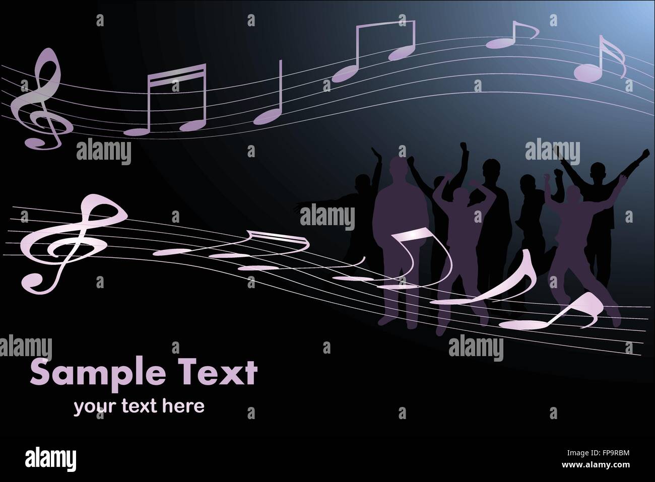 Image of a music background image with editable text Stock Vector Image ...