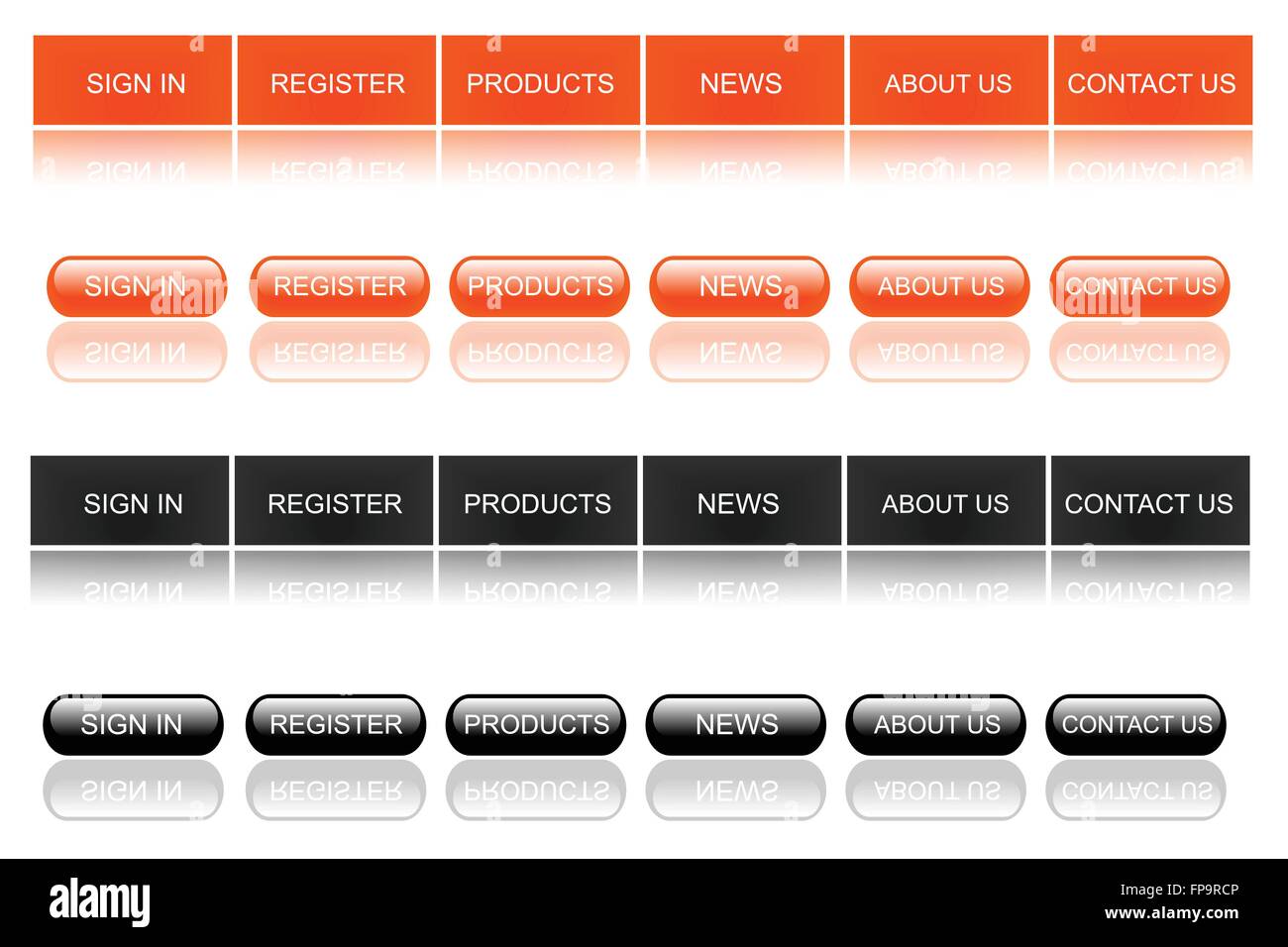 Buttons website menu in Stock Vector Images - Alamy