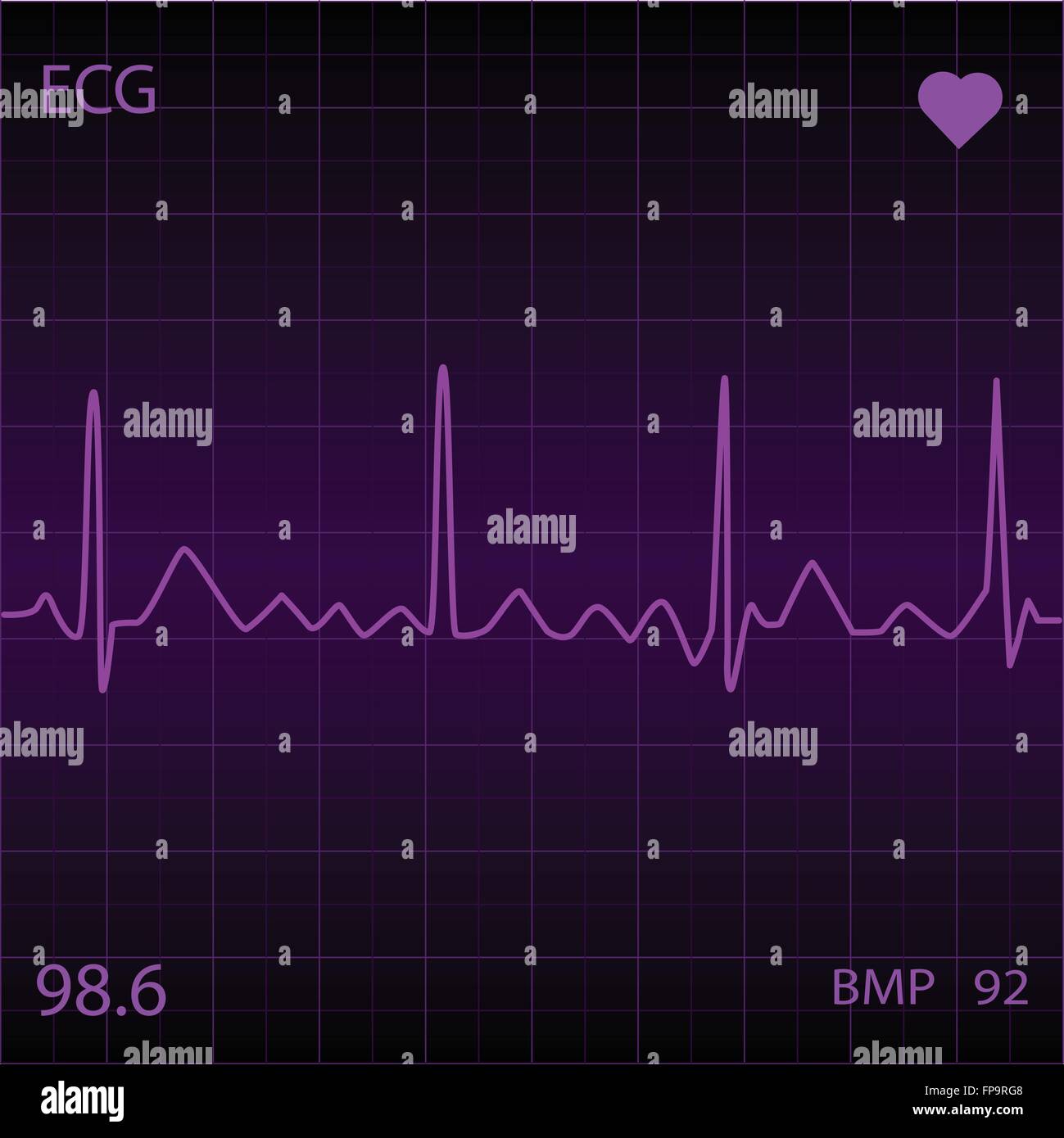 Purple Heart Monitor Stock Vector Image & Art - Alamy