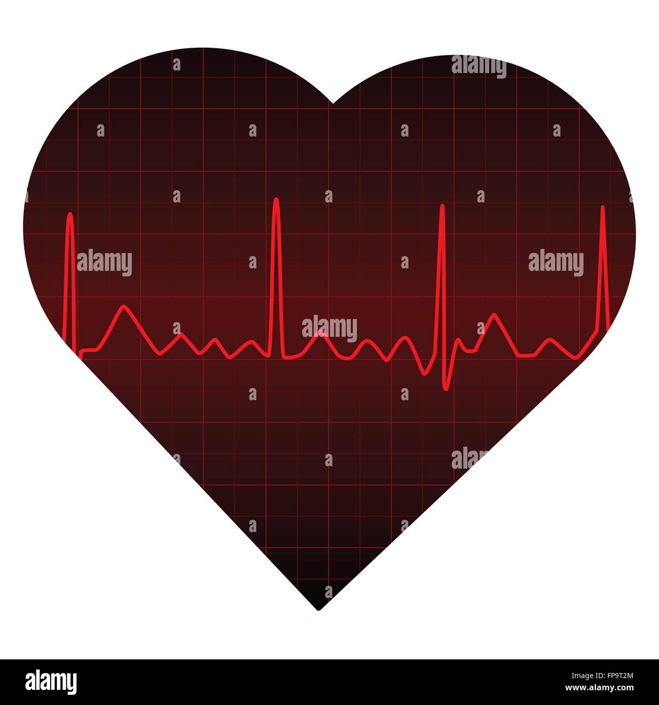 Red Heart Monitor Stock Vector Image & Art - Alamy