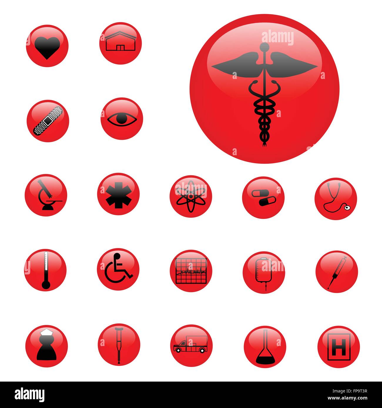 Red Medical Buttons Stock Vector Image & Art - Alamy
