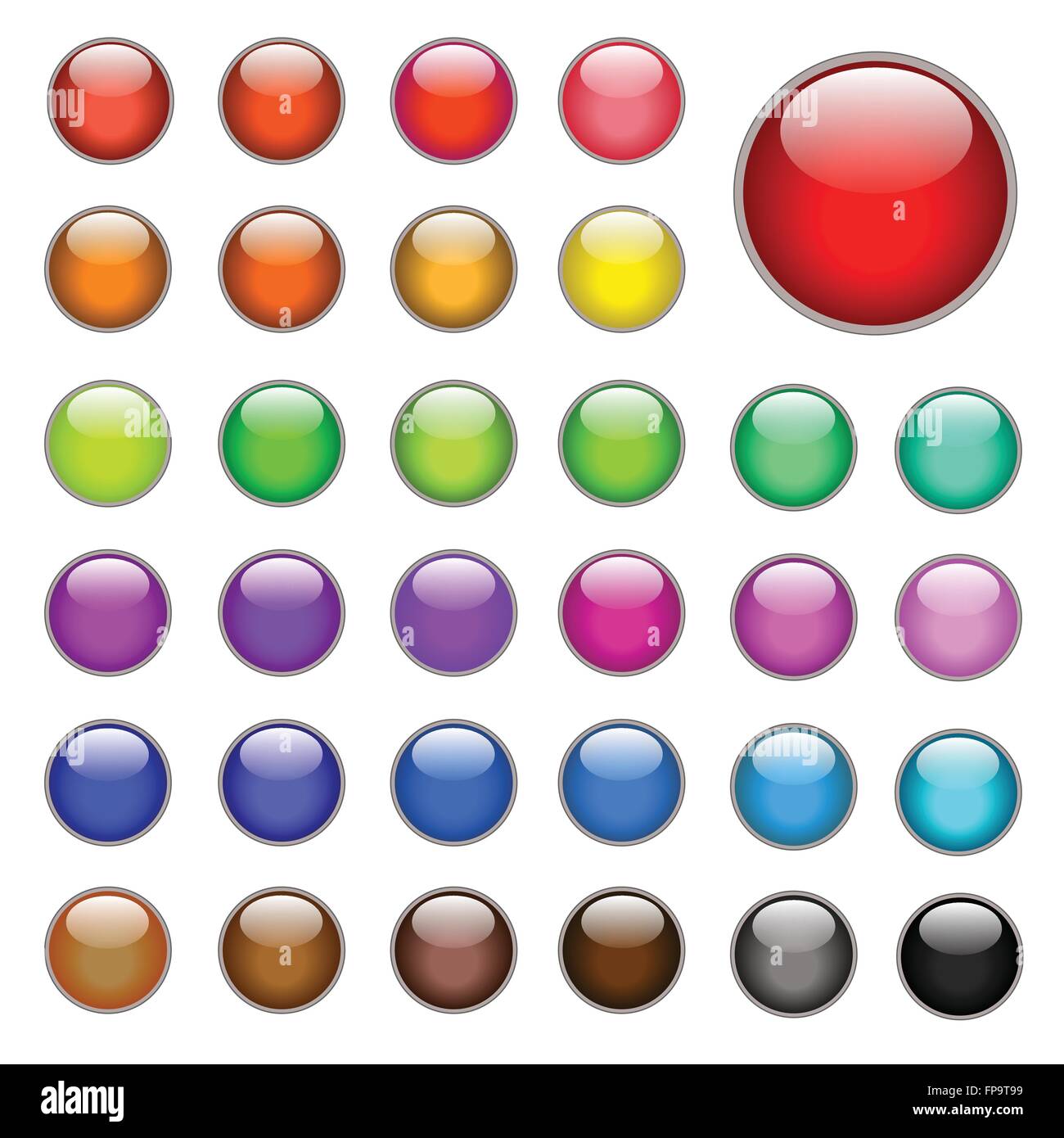 Round Web Buttons Stock Vector Image & Art - Alamy