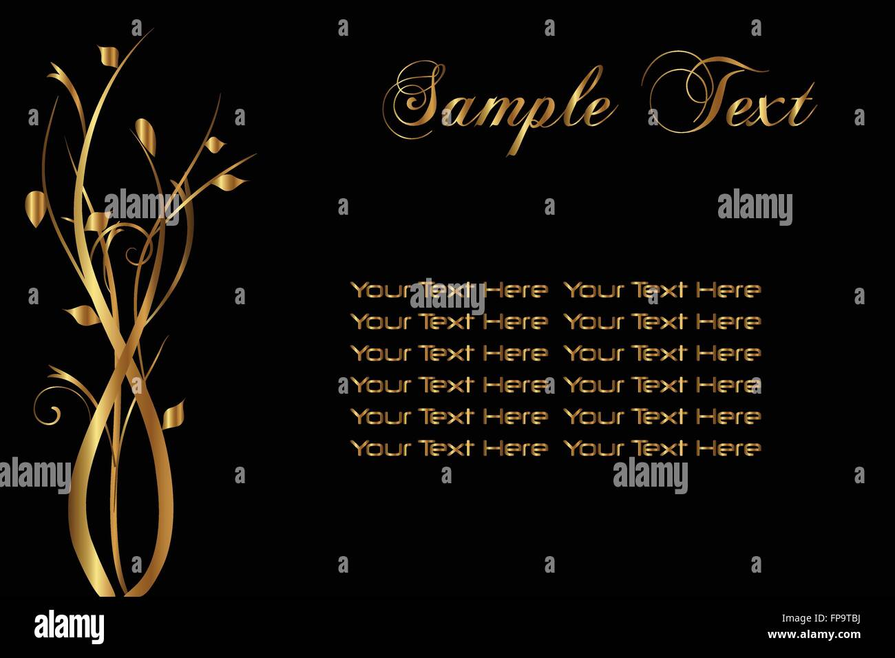 Gold and Black Sample Text Background Stock Vector Image & Art - Alamy