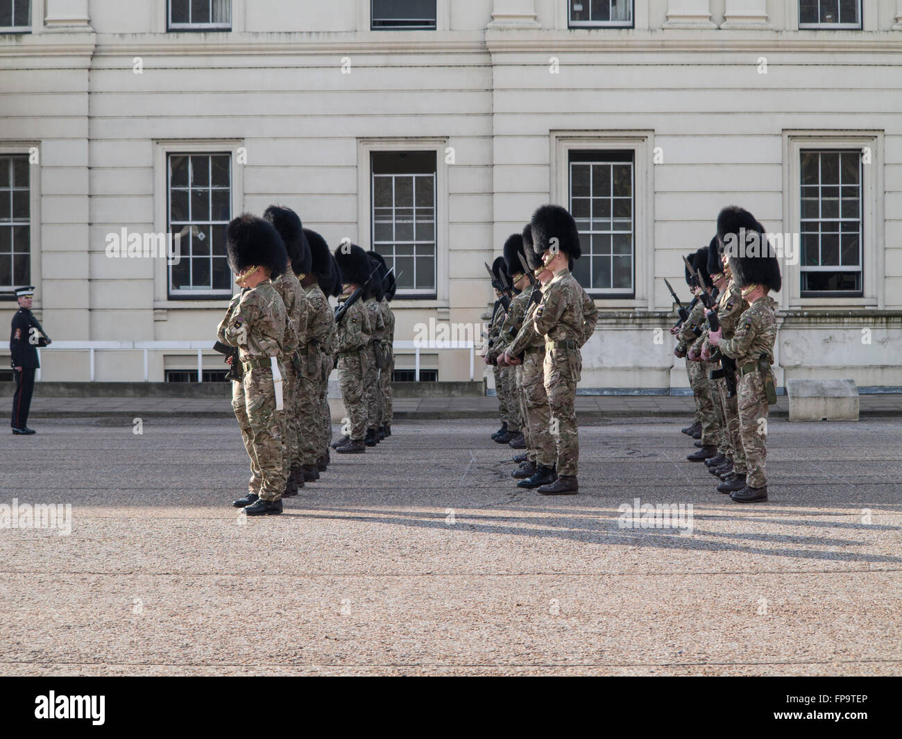 Household division training outside barracks in central London Stock ...
