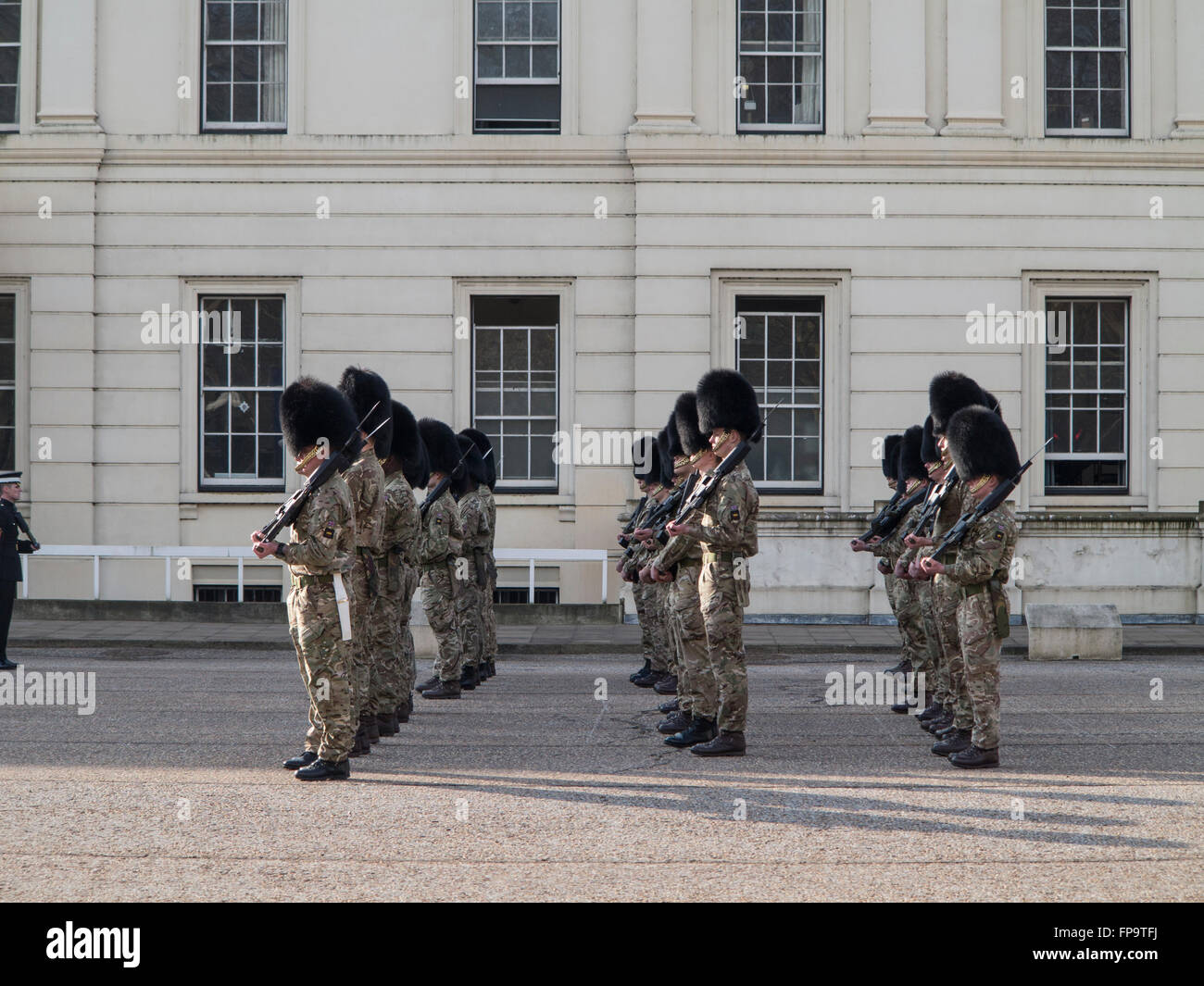 Household division training outside barracks in central London Stock ...