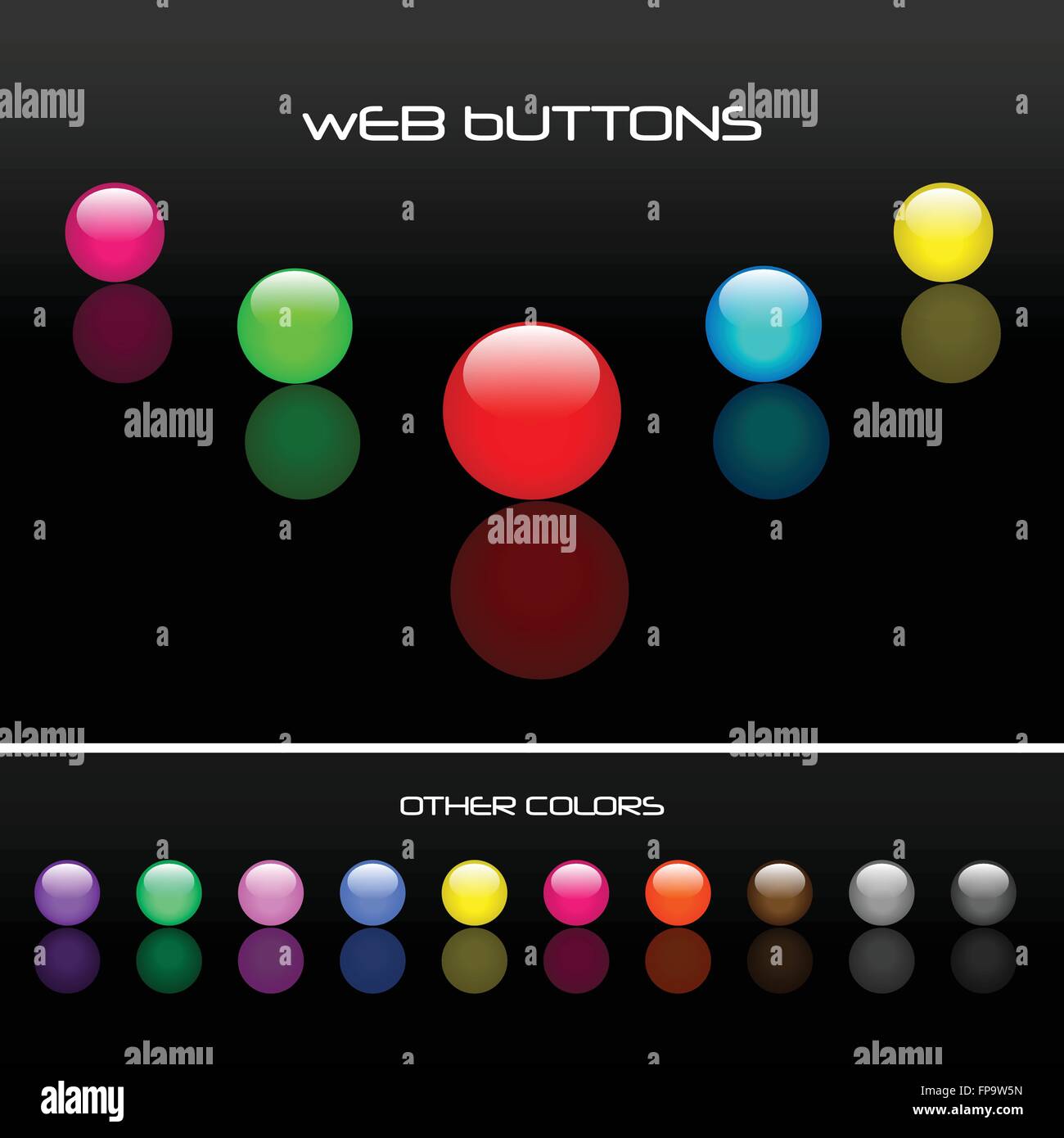 Round Web Buttons Stock Vector Image & Art - Alamy