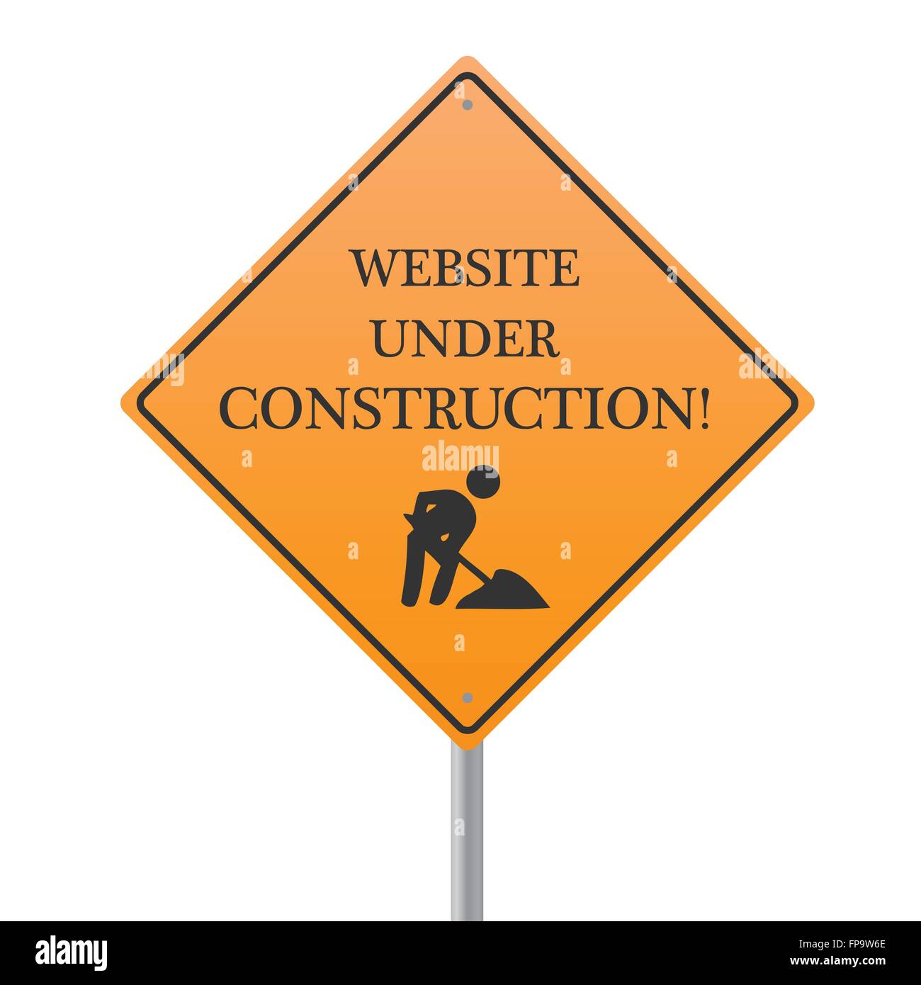 Image of a Website Under Construction sign isolated on a white ...