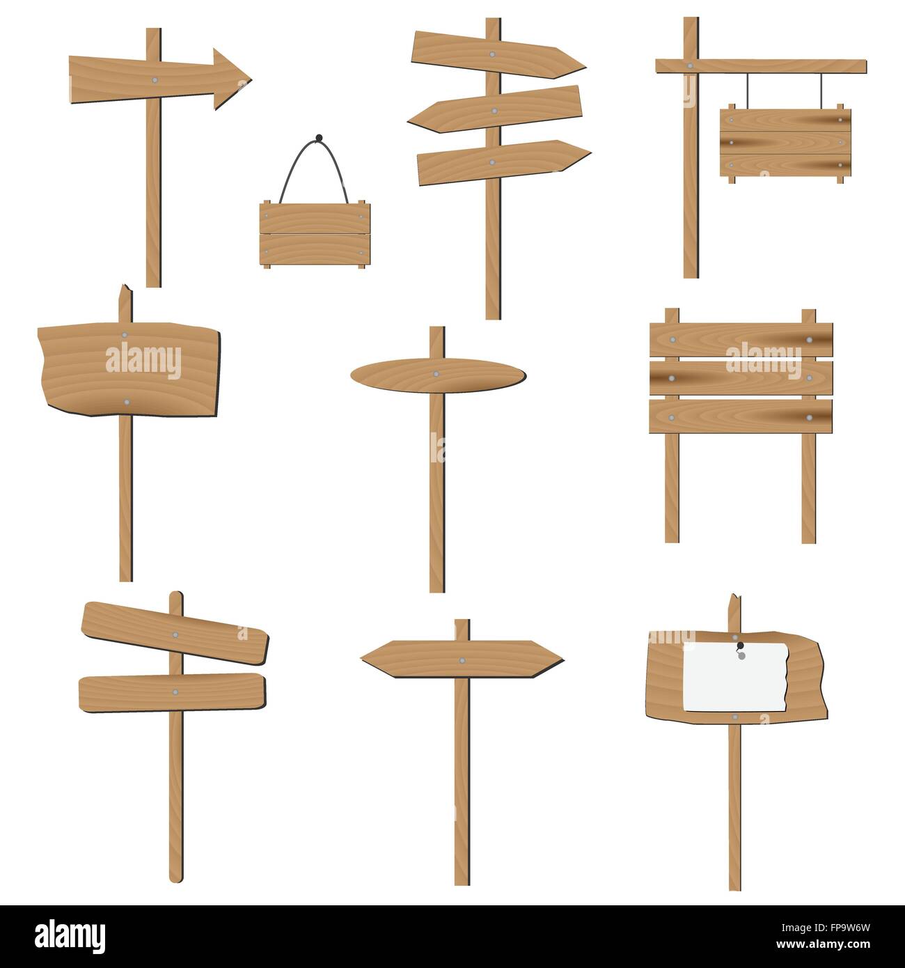 Vector set of various wooden signs Stock Vector Image & Art - Alamy