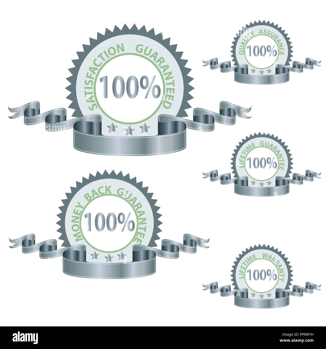 Image of various quality medals with ribbons isolated on a white ...