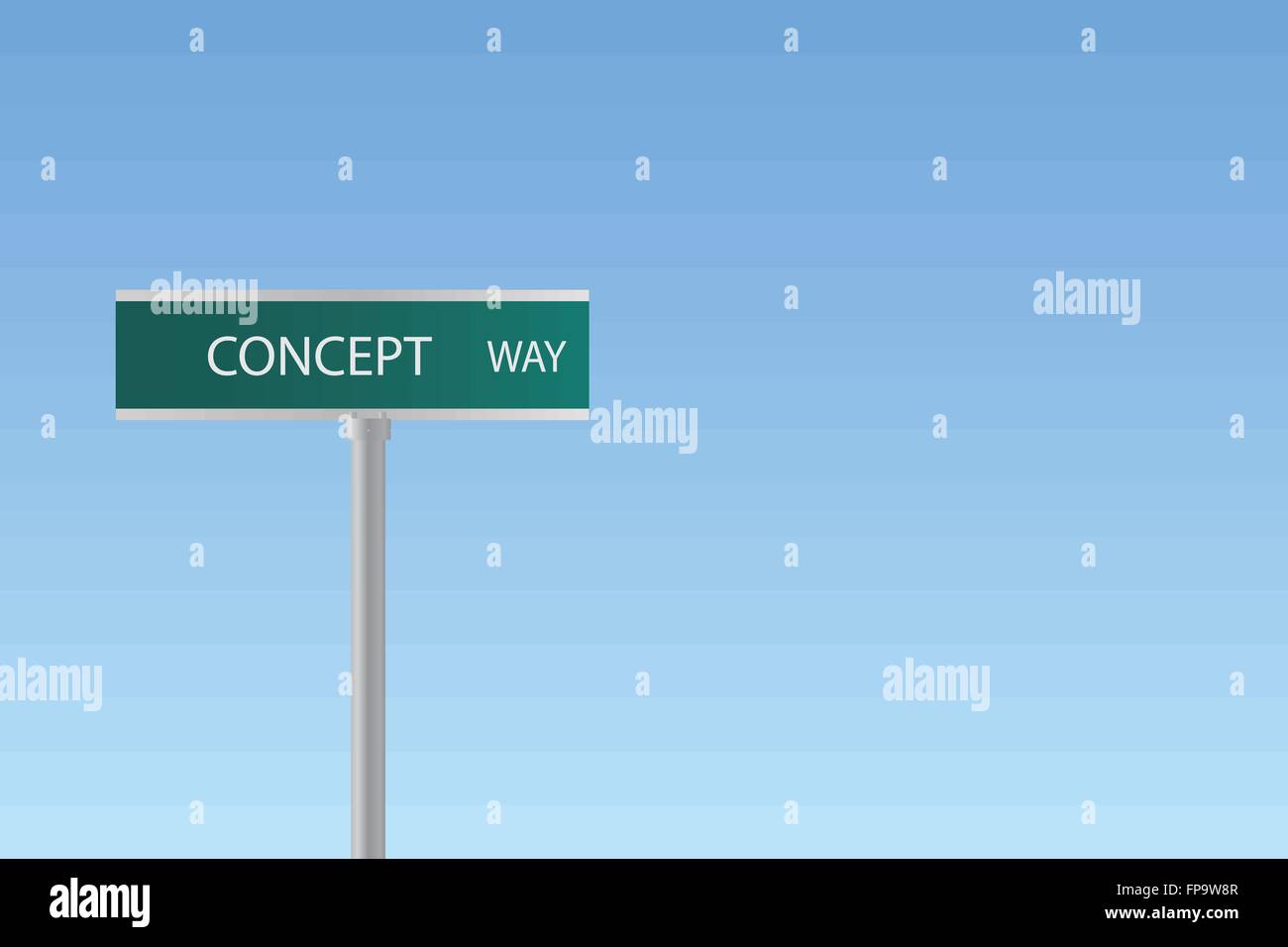 Image of a "Concept Way" sign on a colorful blue sky background Stock ...