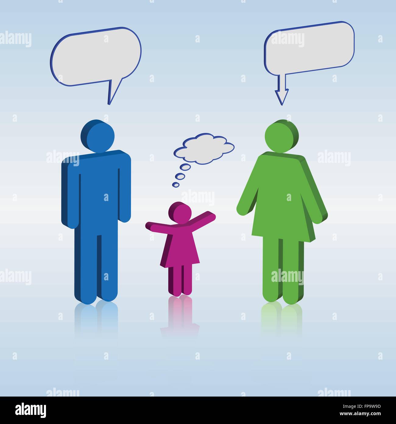 Illustration of a family with chat bubbles Stock Vector Image & Art - Alamy