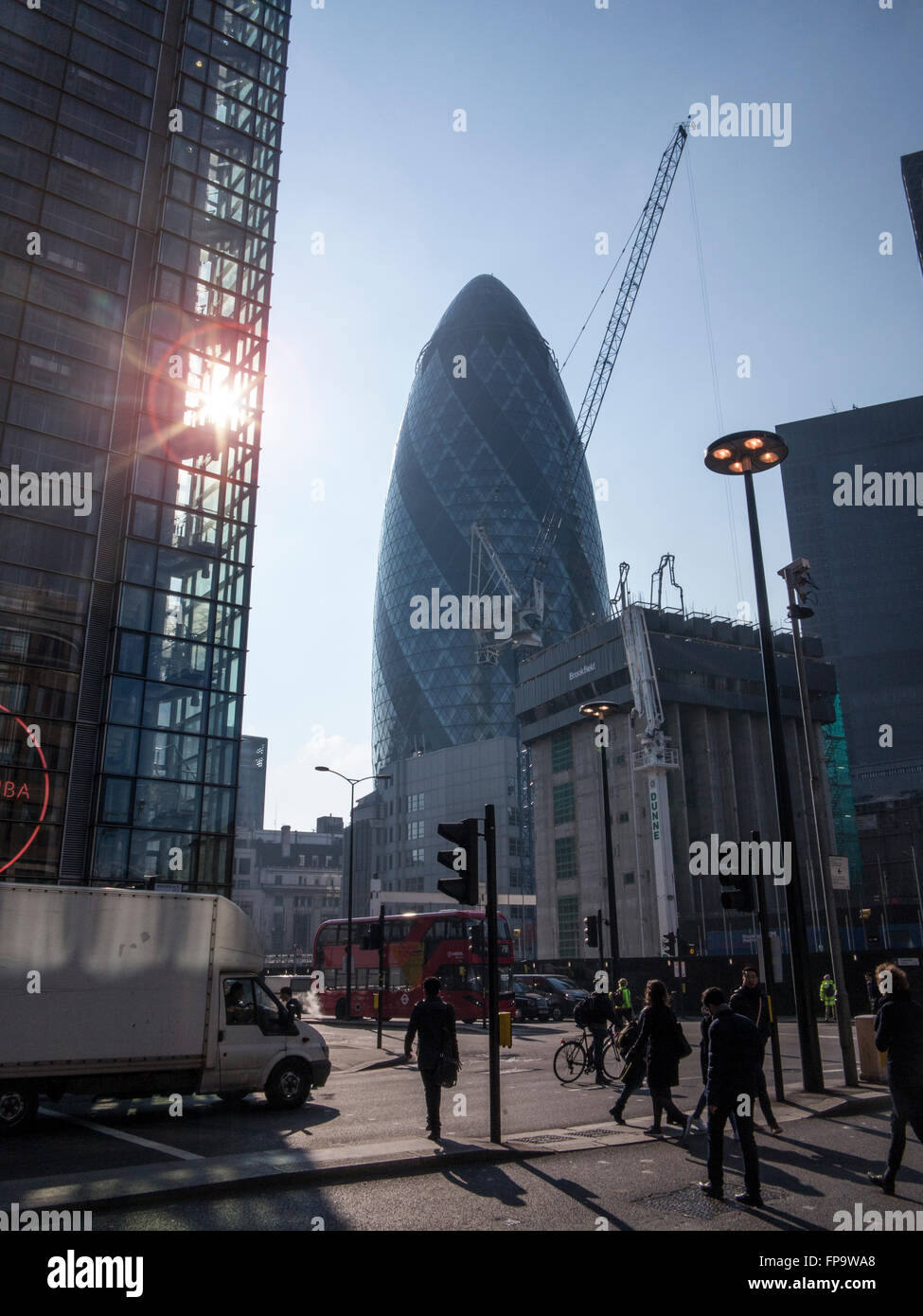 London: The Gherkin Swiss Re Building from above Stock Photo - Alamy