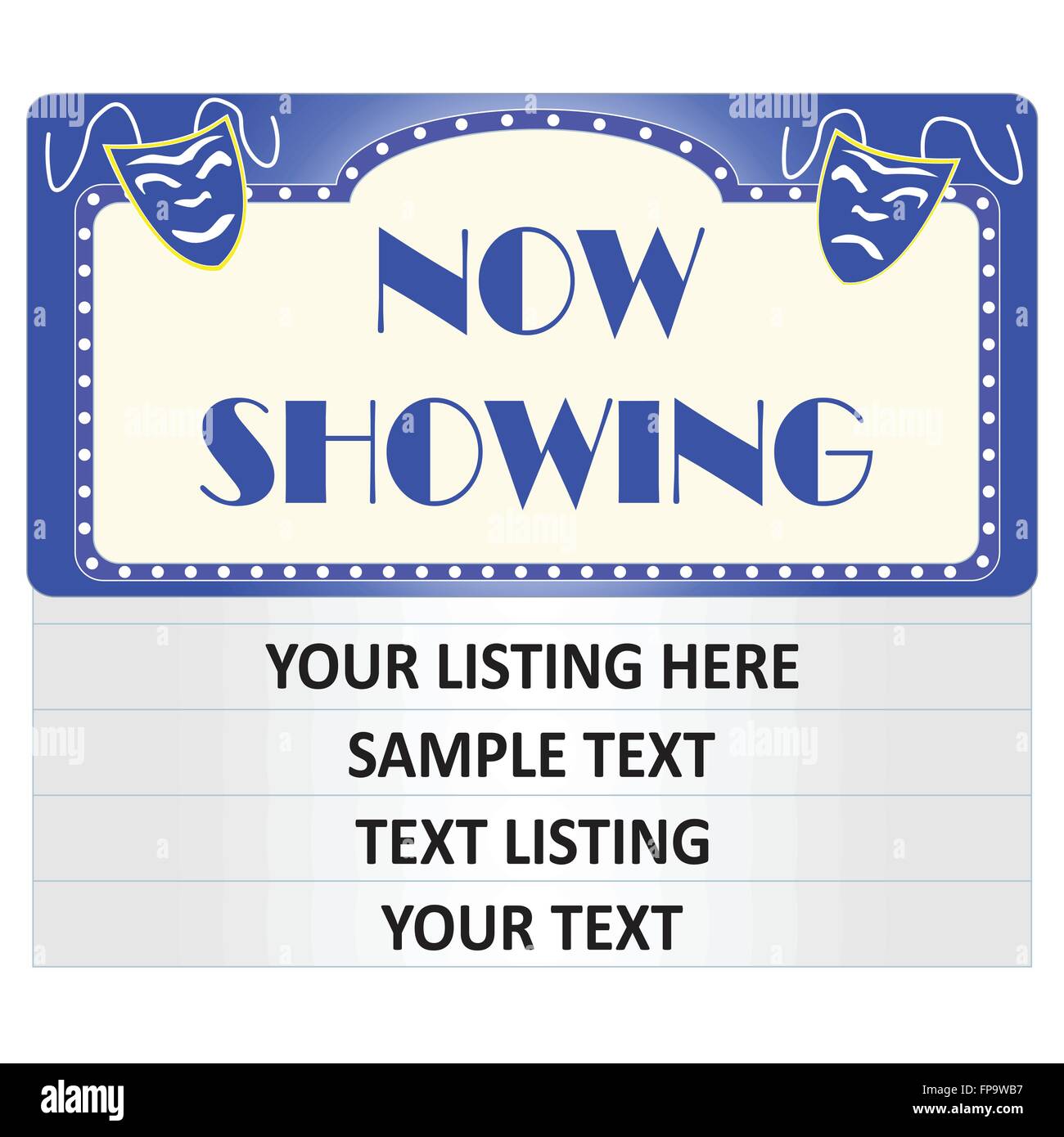 Now showing cinema sign Stock Vector Images - Alamy
