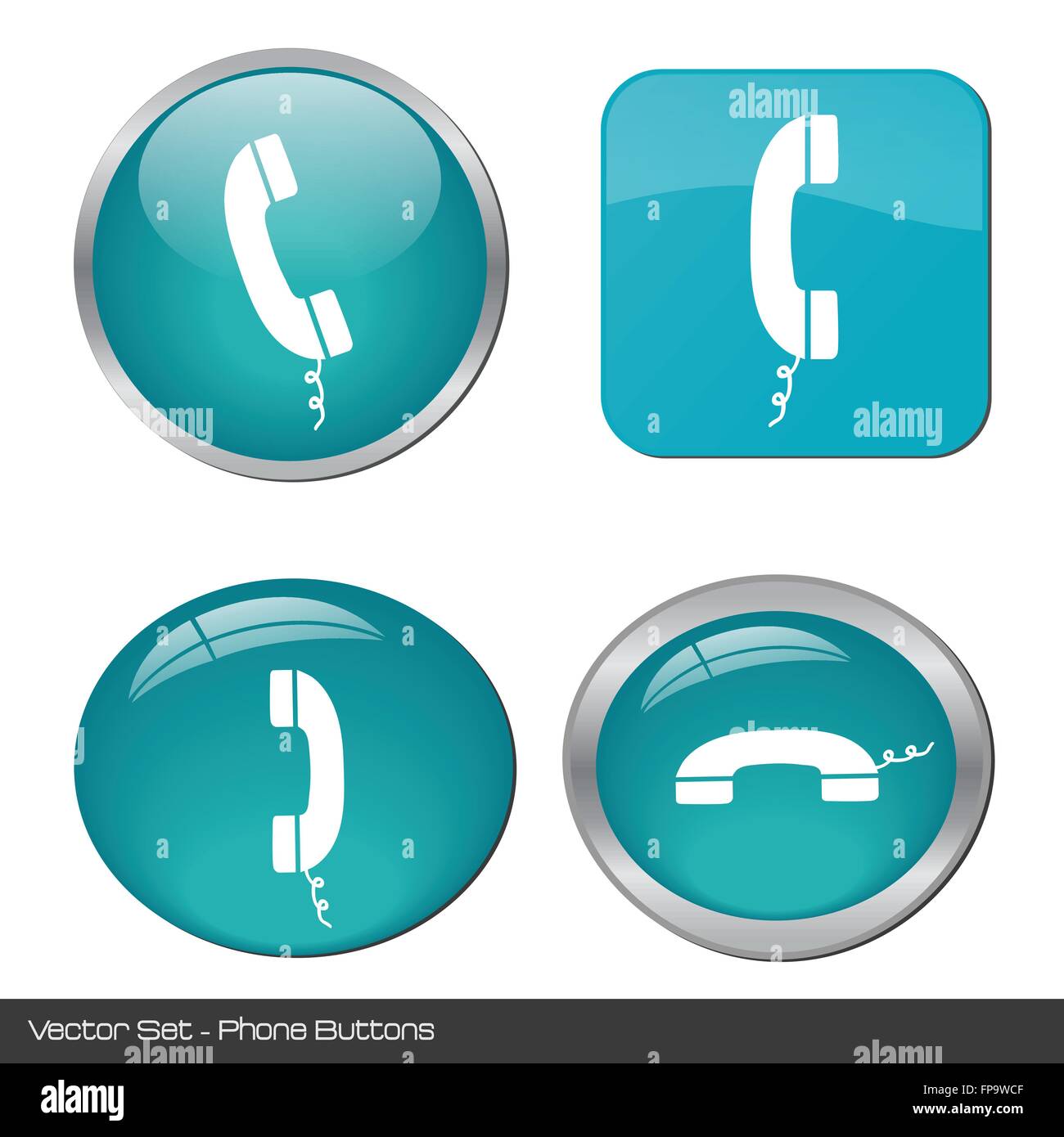 Image of various colorful phone buttons isolated on a white background ...