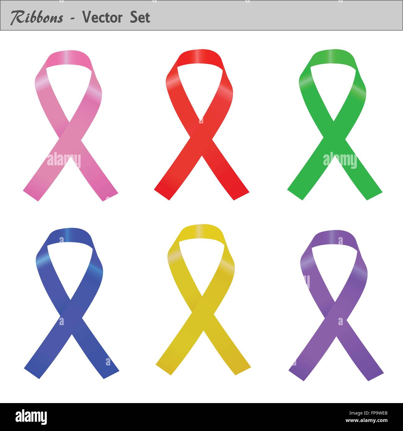 Image of a set of colorful ribbons isolated on a white background Stock ...
