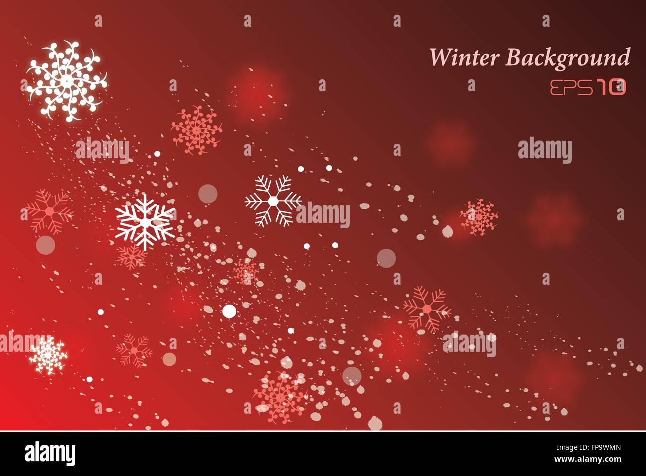 Image of a colorful, red winter background with snowflakes Stock Vector ...