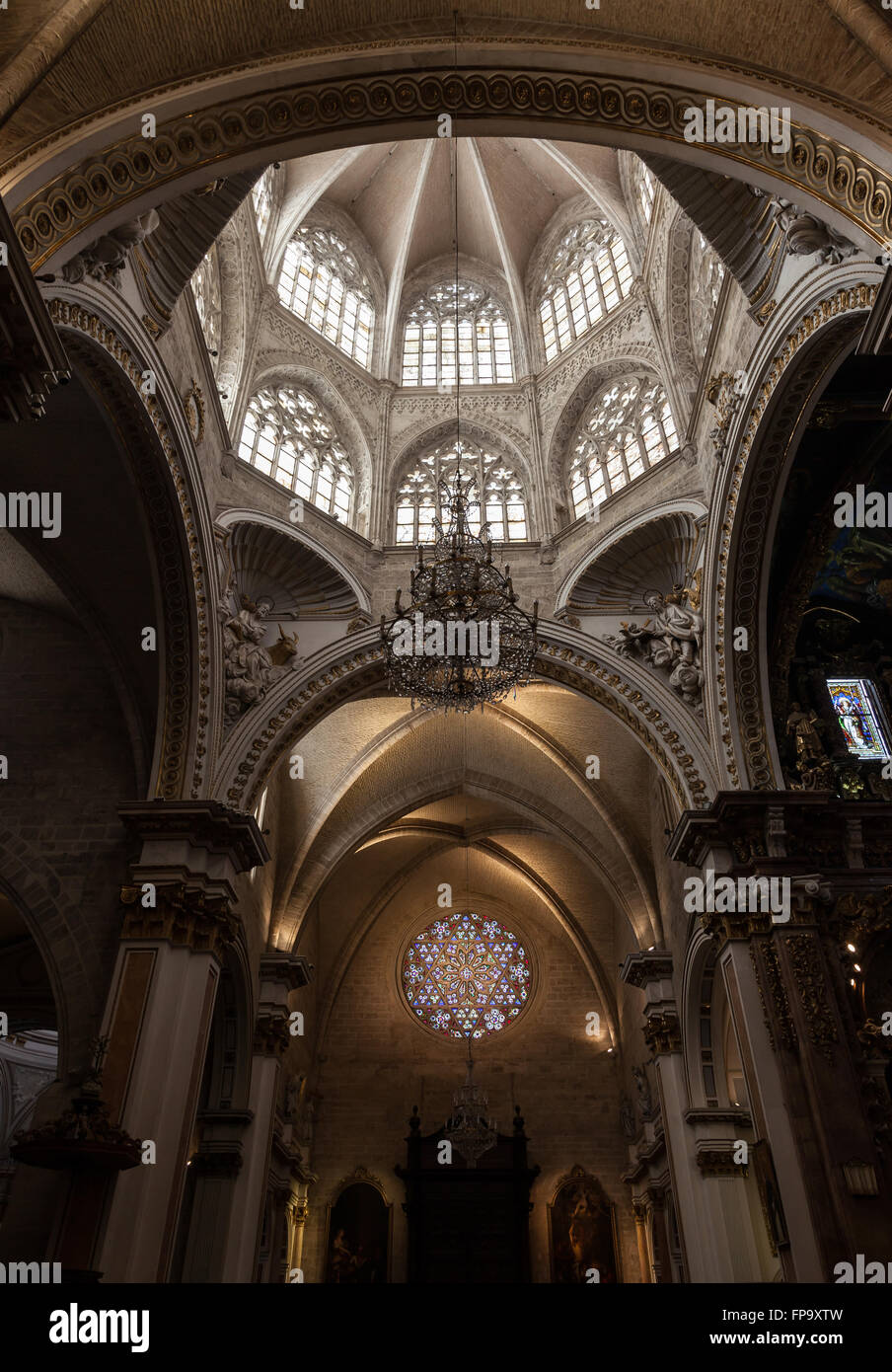 Window detail interior of a Gothic Catholic Cathedral Stock Photo - Alamy
