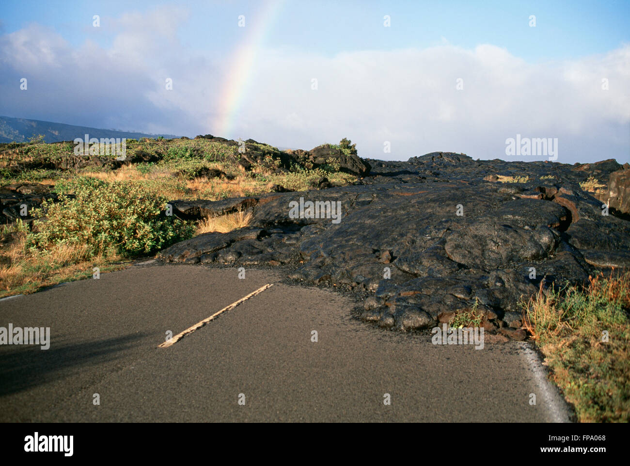 Volcano Lava Flowing Over Road, Hawaii Volcanoes National Park, Big ...