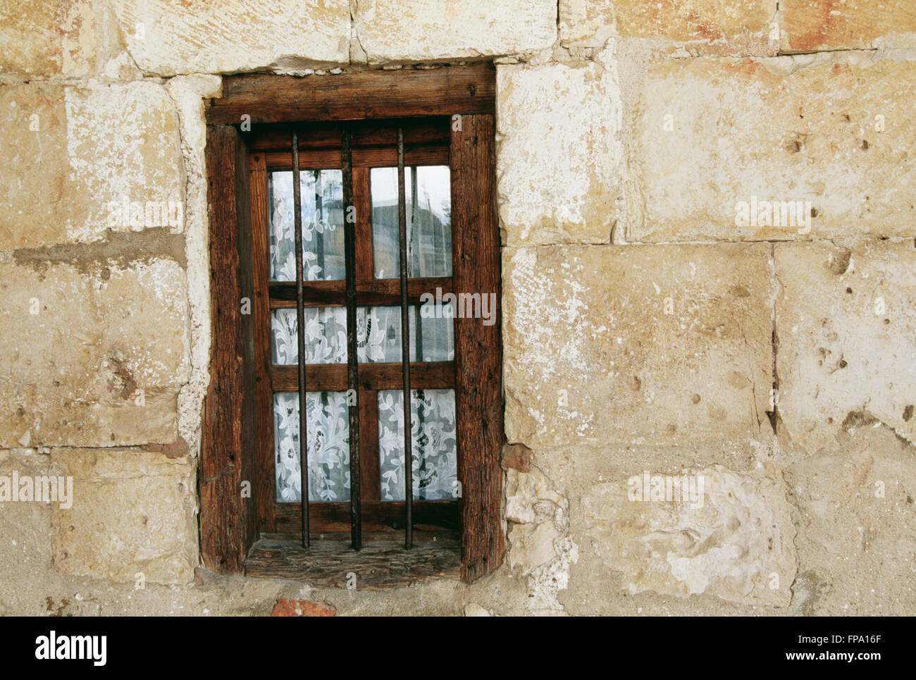 Window With Wooden Frame, Pedraza, Spain Stock Photo - Alamy