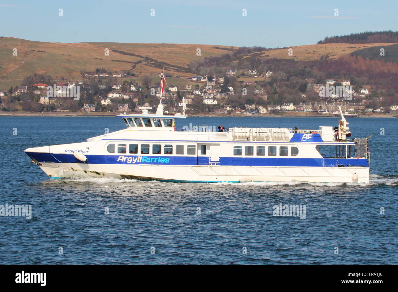 The Argyll Ferries passenger ferry Argyll Flyer, off Gourock on the ...
