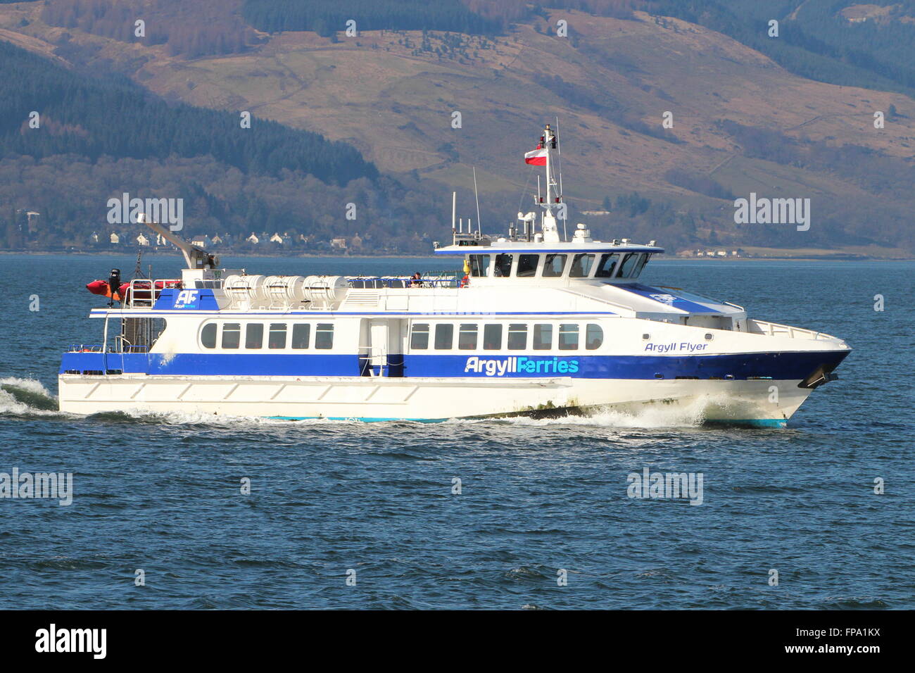 The Argyll Ferries passenger ferry Argyll Flyer, off Gourock on the ...