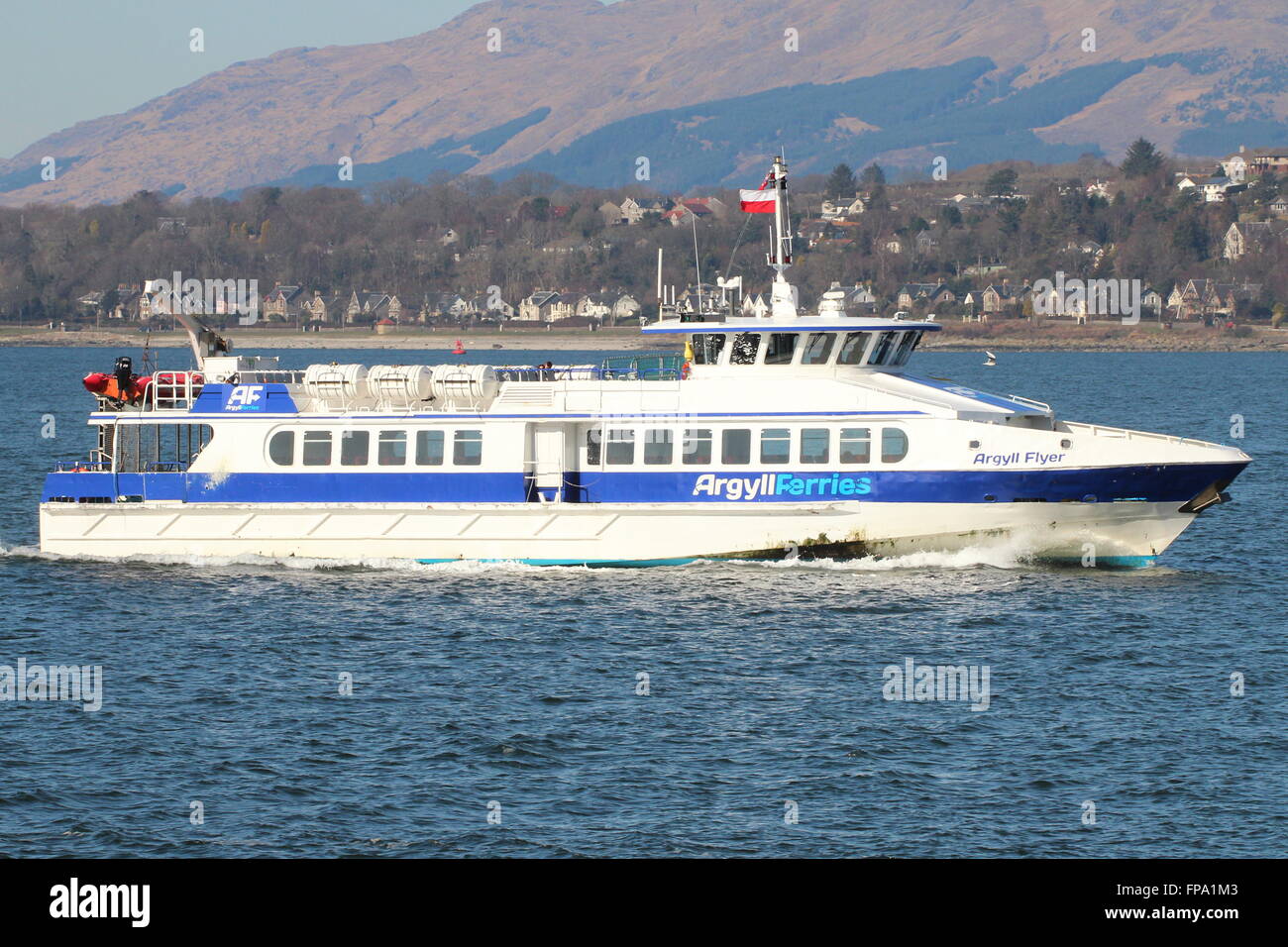 The Argyll Ferries passenger ferry Argyll Flyer, off Gourock on the ...