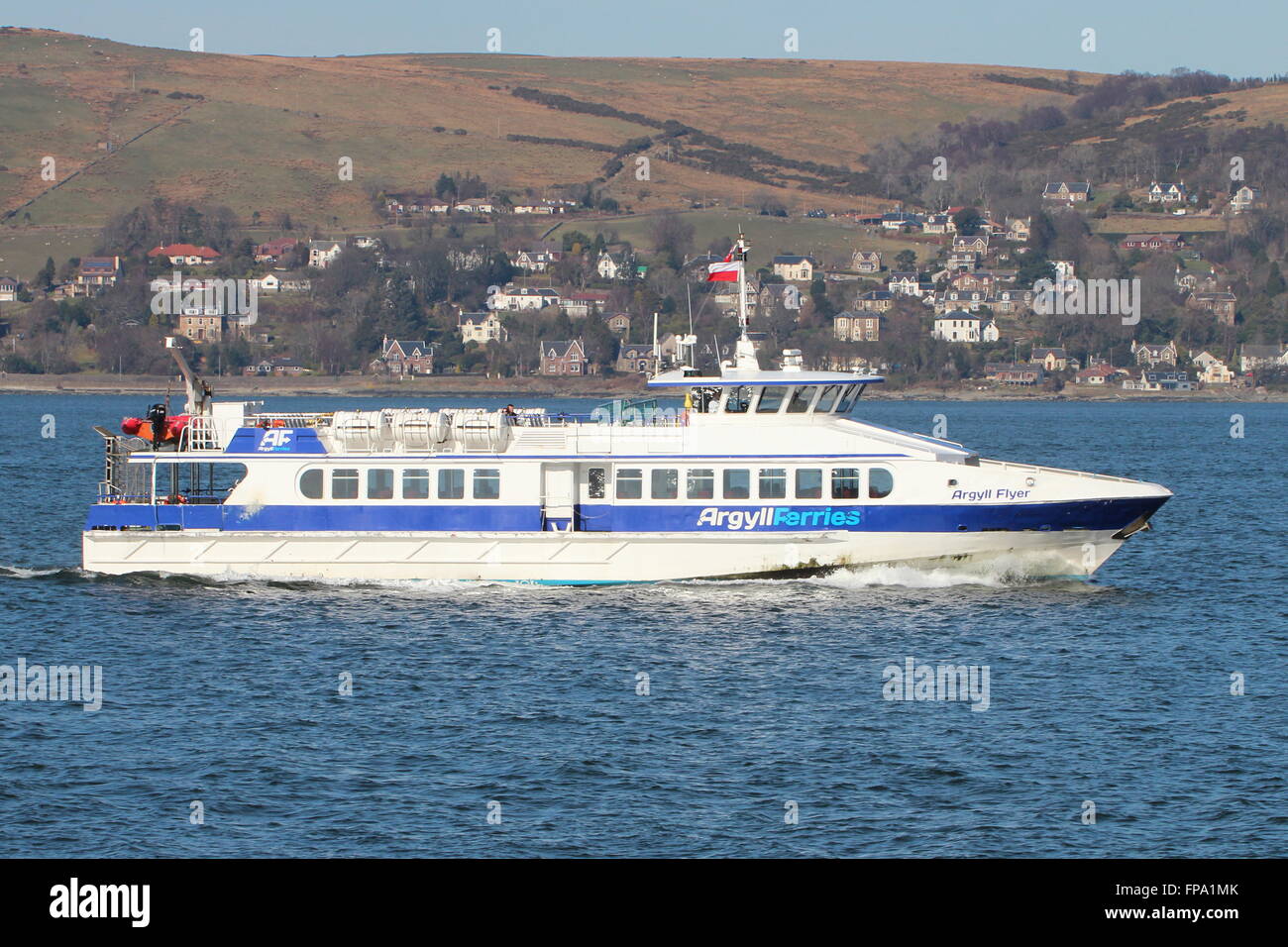 The Argyll Ferries passenger ferry Argyll Flyer, off Gourock on the ...
