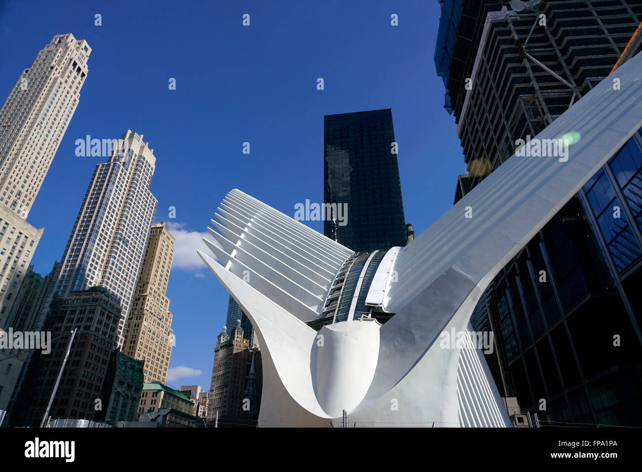 Exterior view of the Oculus the World Trade Center Transportation Hub ...