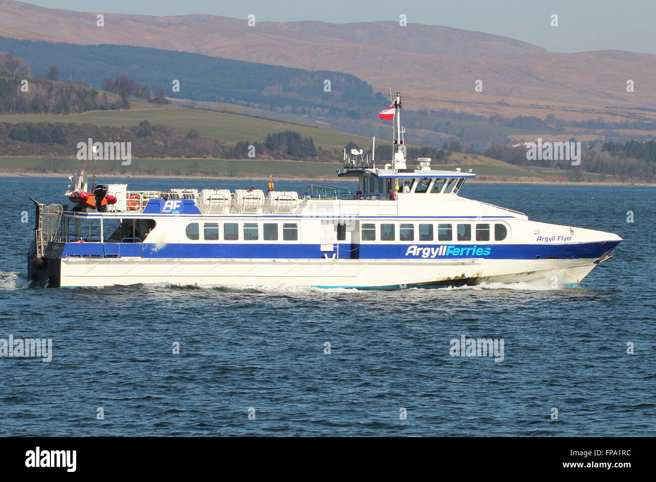 The Argyll Ferries passenger ferry Argyll Flyer, off Gourock on the ...