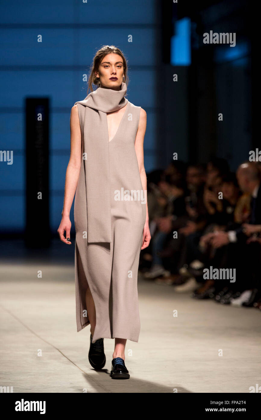 Porto, Portugal. 17th Mar, 2016. Model walks in the catwalk for ...
