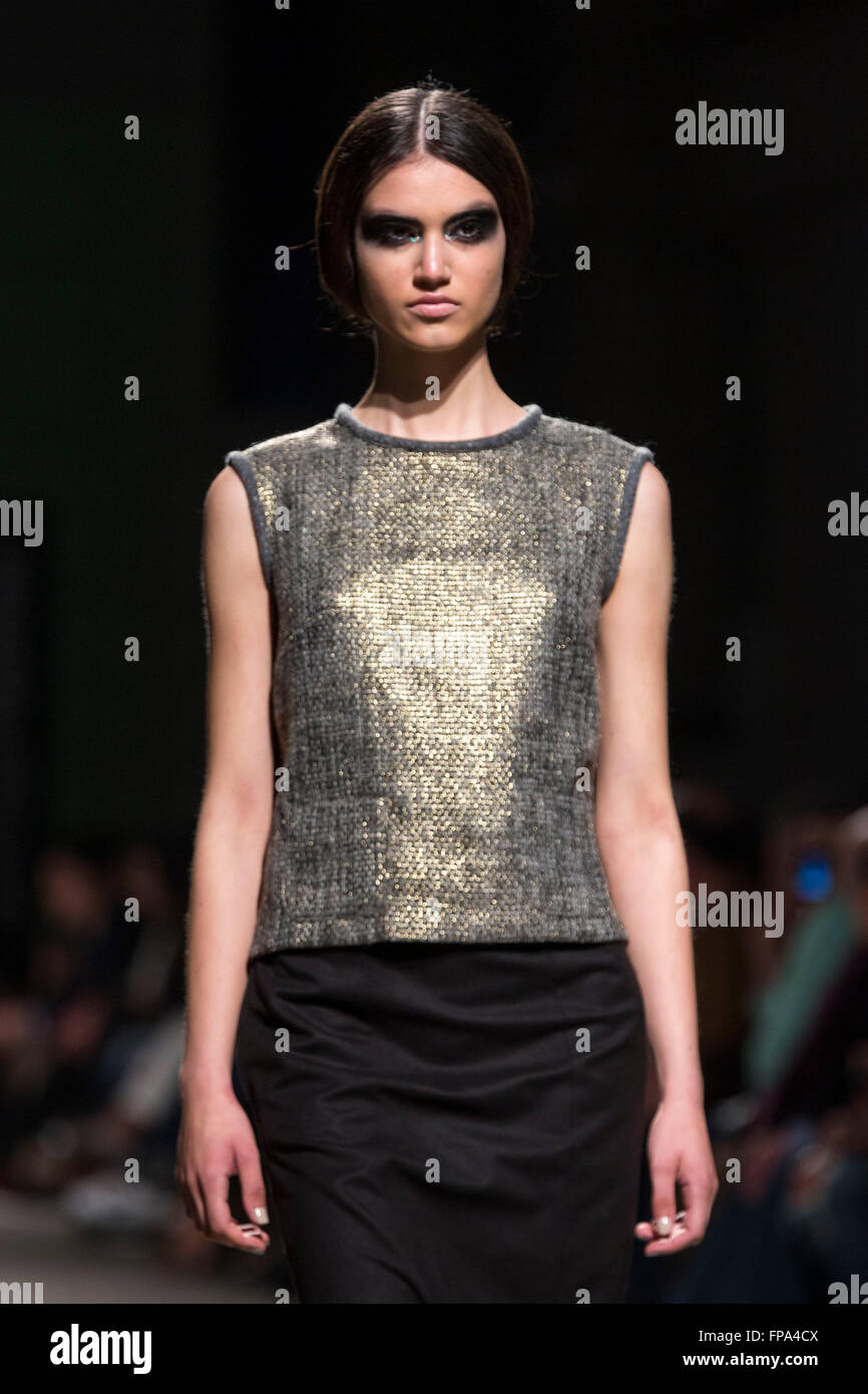 Porto, Portugal. 17th March, 2015. Model walks in the catwalk for ...