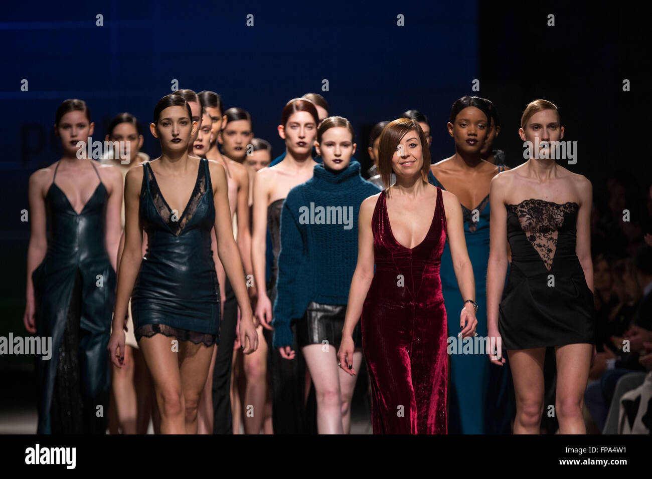 Porto, Portugal. 17th March, 2016. Model walks in the catwalk for ...
