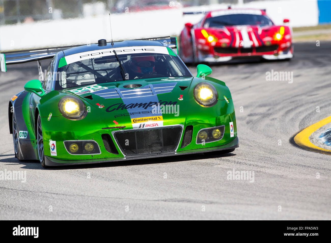 Sebring, FL, USA. 17th Mar, 2016. The Black Swan Racing Porsche 991 GT3 ...